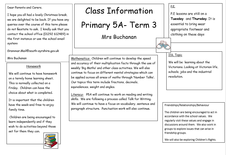 P5A – Mrs. Buchanan | Grammar Primary School & Early Years Centre