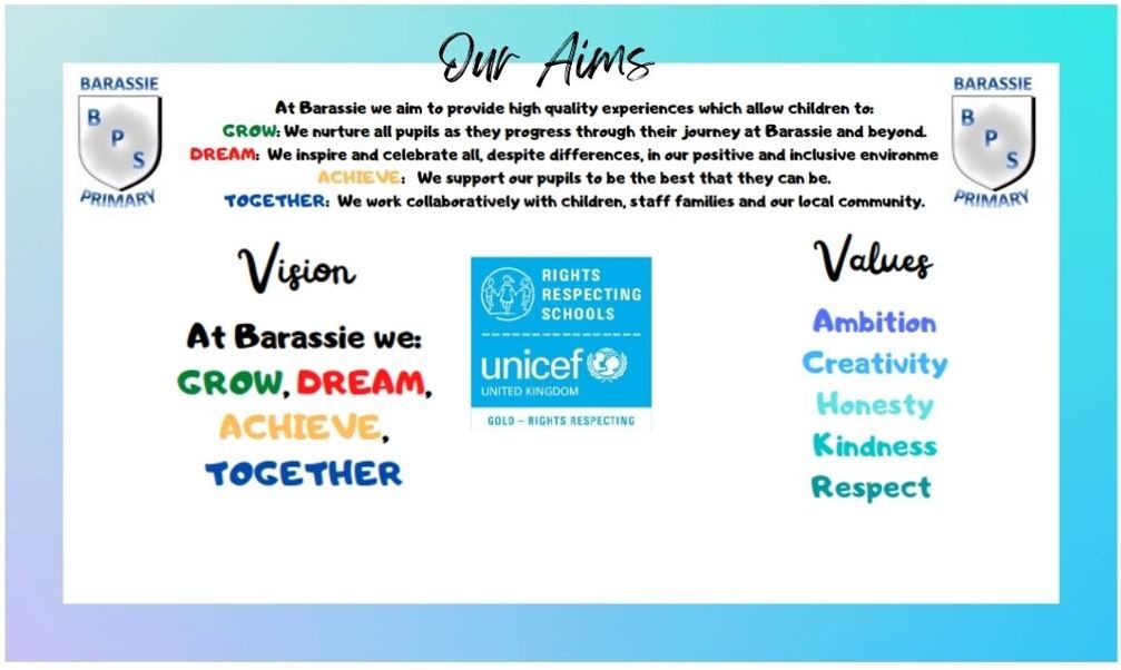 Vision, Values and Aims | Barassie Primary School and Early Years Centre
