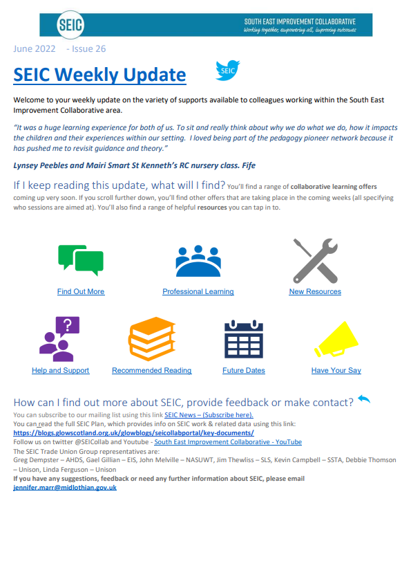 South East Improvement Collaborative (SEIC) – Early Level Portal