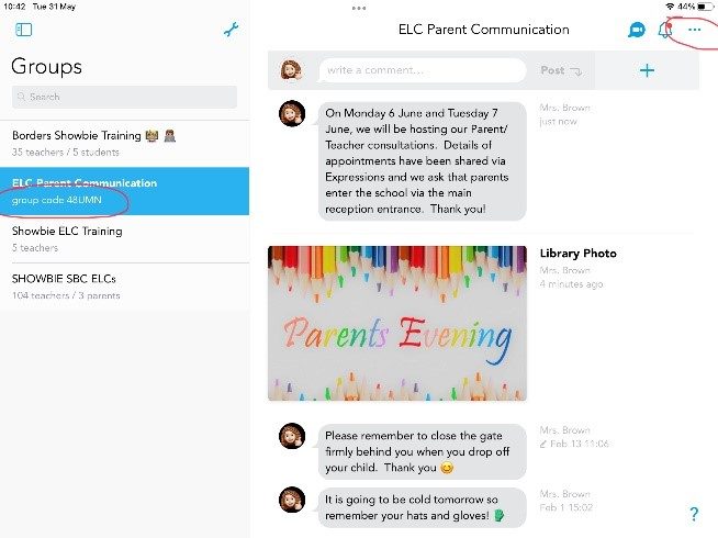 Showbie – Groups to support family partnerships – Early Level Portal