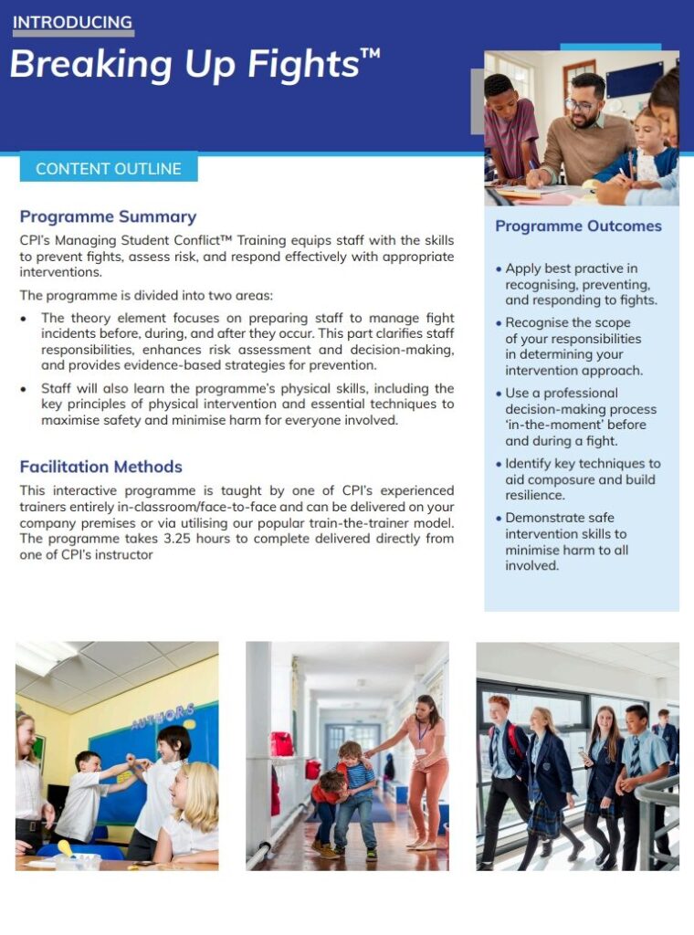 CPI – Breaking Up Fights – Professional Learning