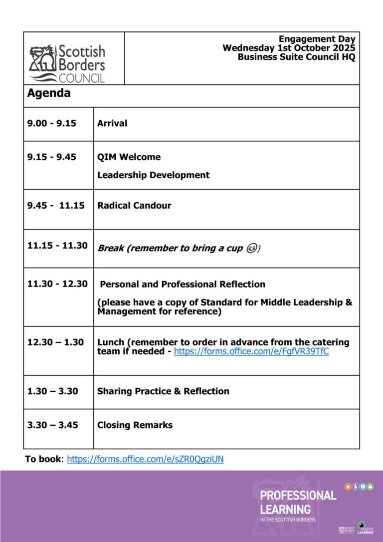 Middle Leaders Engagement Day – Wed 1st Oct 2025 – SESSION POSTPONED ...