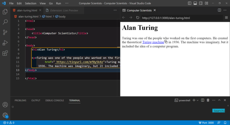 VSCode – HTML Cribsheets