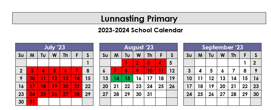 School Calendar and Term Dates – Lunnasting Primary School Website