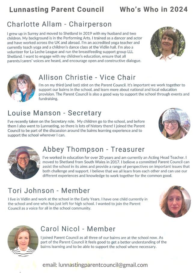 Parent Council – Lunnasting Primary School Website
