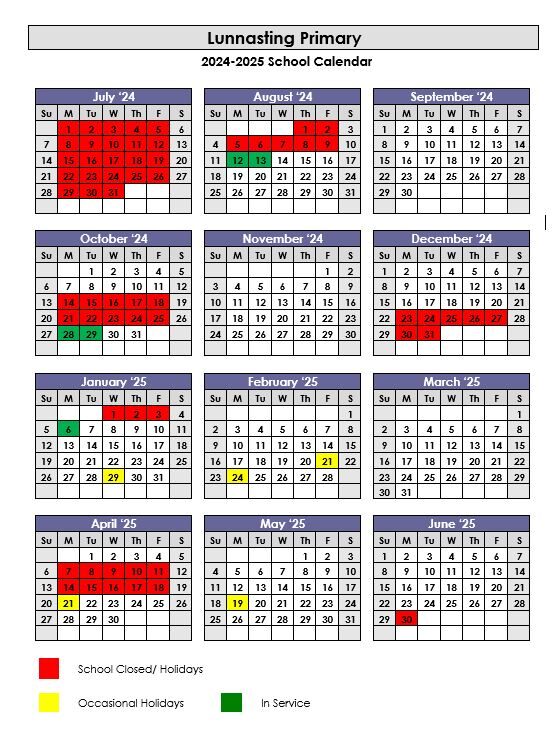 School Calendar and Term Dates – Lunnasting Primary School Website