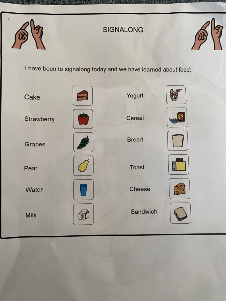 Signalong – Food | Tingwall Nursery