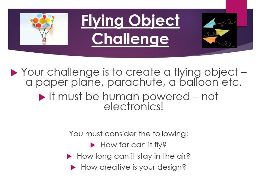 STEM Vertical Group: Flying object challenge | Falla Hill High Flyers