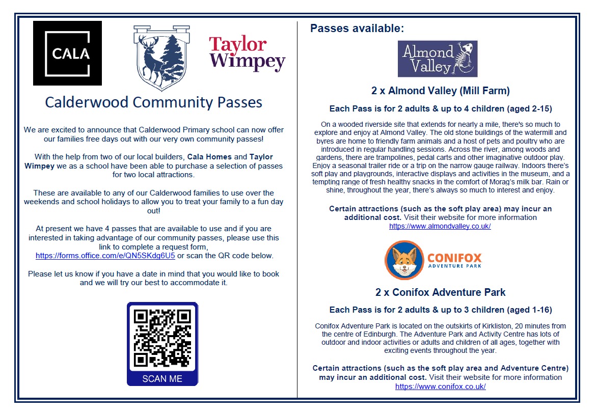 Calderwood Community Passes - Calderwood Primary School