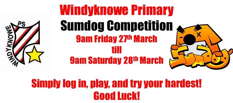 Whole School Friday Sumdog Competition – Maths | Windyknowe Primary School